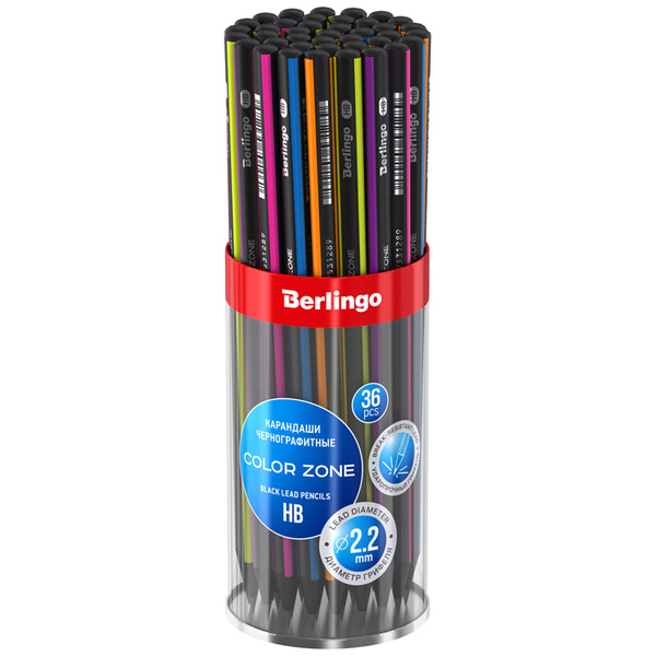 Карандаш ч/г Berlingo "Color Zone", трехгранный, черное дерево ...
