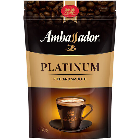 Кофе растворимый AMBASSADOR "Platinum", сублимированный, 150 г ...