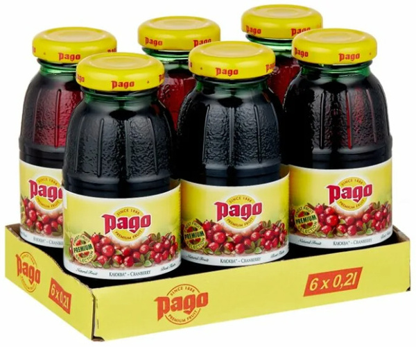Фруктовый сок Pago Клюква 200 мл, в упаковке 6 шт. - купить с доставкой ...