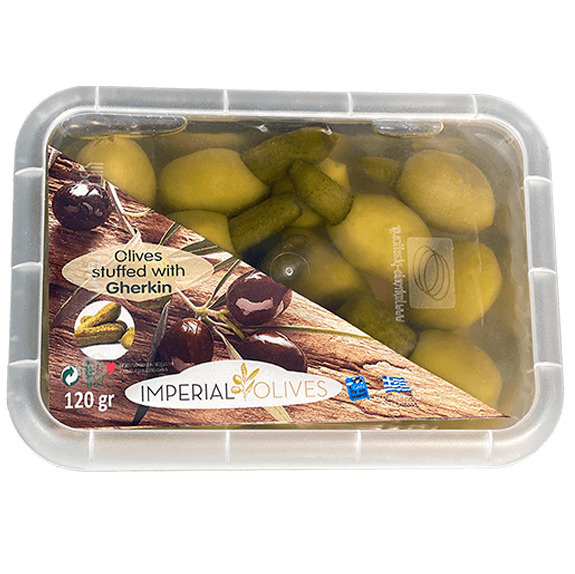 Оливки Халкидики фаршированные корнишонами в рассоле Imperial Olives ...