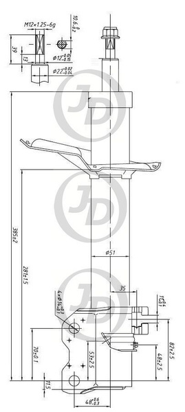 Стойка Газомасляная Передняя Левая /334361/ Just Drive арт. JAS0078 ...