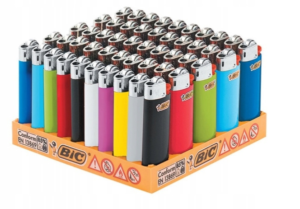 Зажигалка bic бик газовая кремниевая BIC (БИК) J3, 50 шт (1 блок ...