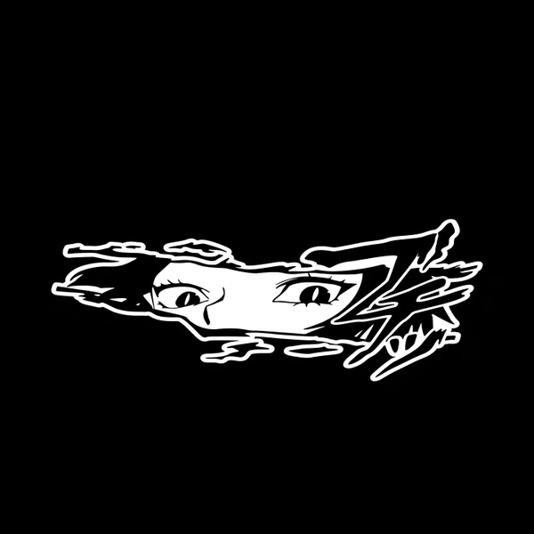 DEMON EYES - Белая аниме наклейка для JDM строчки - стикер без фона ...