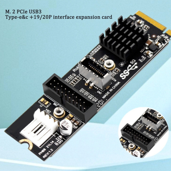 M.2 PCIE TO USB3.0 TYPE-E & C+19/20P Адаптер 5 Гбит/с карты Adapter ...