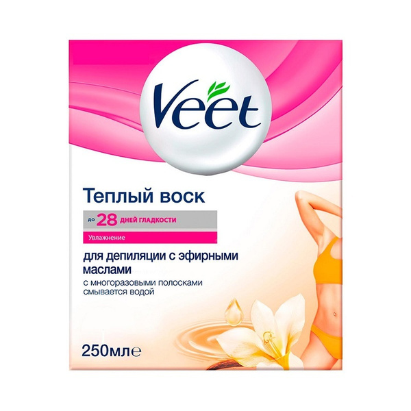 Тёплый воск для депиляции Veet с эфирными маслами, 250 мл - купить с ...