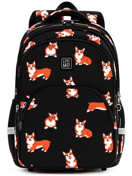 Рюкзак школьный Like Me School PLUS Корги черные купить на OZON по ...