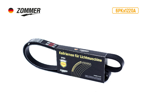 Ремень привода агрегатов без ГУР 1220 Zommer 6РК x1220A, двигатель 406 ...