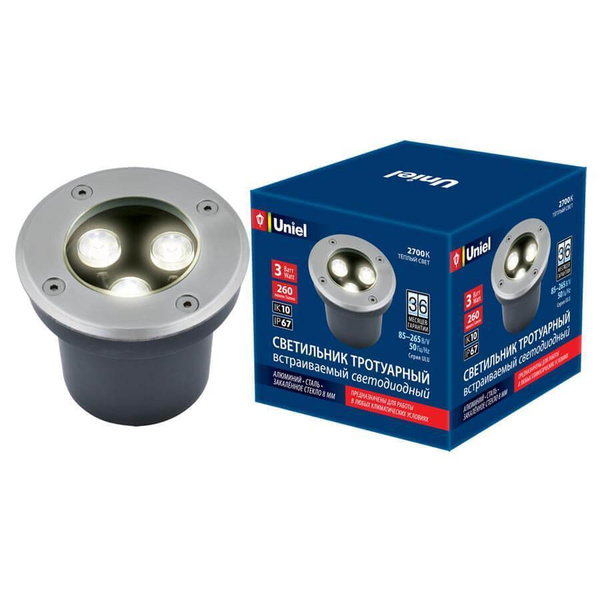 Ландшафтный светильник Uniel ULU-B10A-3W/2700K IP67 Grey, LED - купить ...