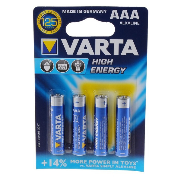 Батарейка щелочная Varta LR03 (AAA) Alkaline, 1.5V (4шт.) купить на ...