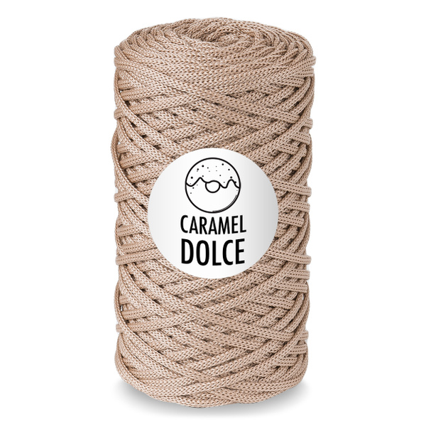 Шнур для вязания Caramel DOLCE 4мм, Цвет: Бискотти, 100м/200г, плетения ...