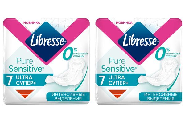 Libresse Прокладки Pure Sensitive Ultra Супер гигиенические, 2 уп. x 7 ...