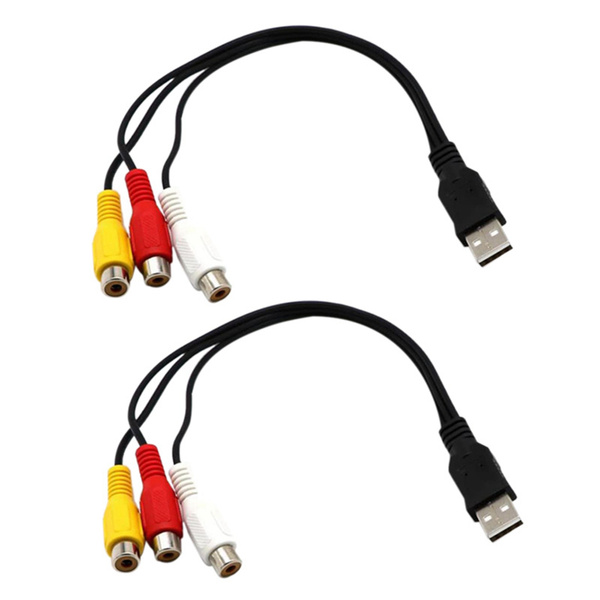 2X USB-кабель 3RCA Female 3 RGB Video AV Composite Adapter Converter ...