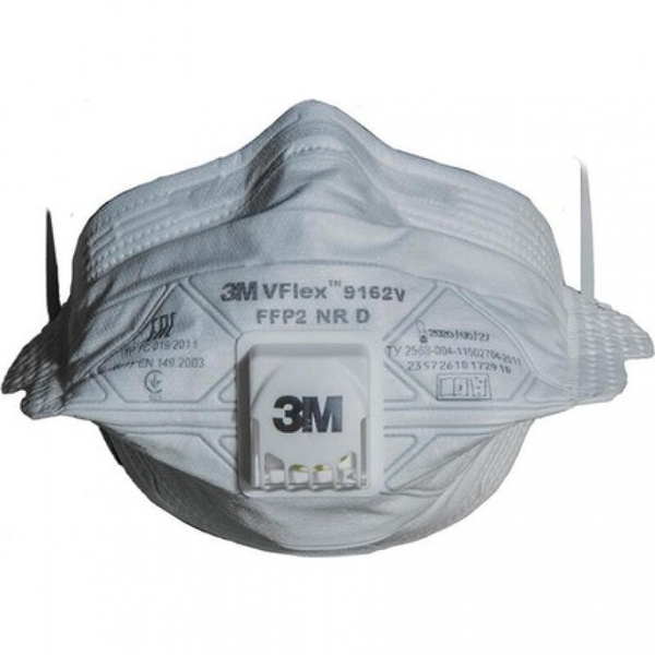 Респиратор профессиональный 3M Респиратор 9162V 3М FFP2 до 12 ПДК, FFP2, размер Универсальный ...
