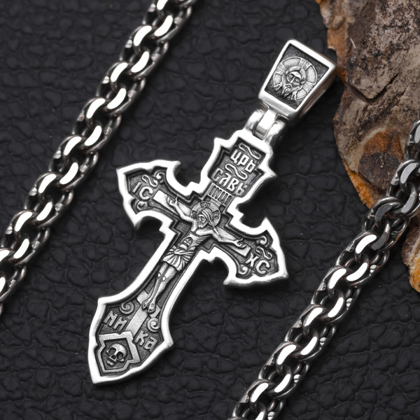 Крестик серебряный, мужской, красивый, женский, необычный, нательный ...