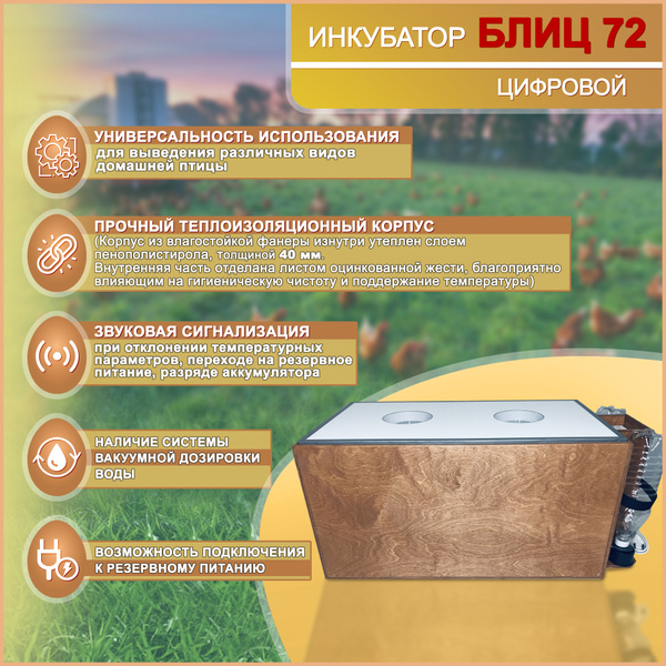 Инкубатор БЛИЦ 72 яиц цифровой Ц10 - купить с доставкой по выгодным ...