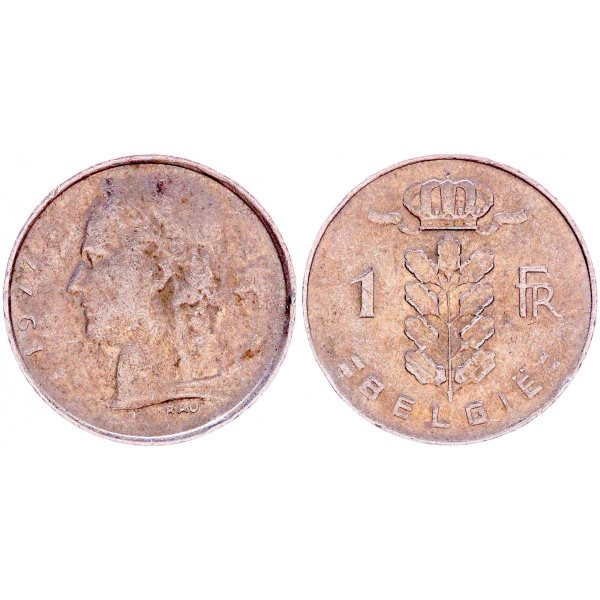 Бельгия 1 Франк 1977 год XF КМ# 143.1 Богиня Церера BELGIE Бодуэн I - купить в интернет-магазине ...