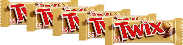 Характеристики Батончик Twix шоколадный с печеньем и карамелью, комплект: 5 упаковок по 55 г ...