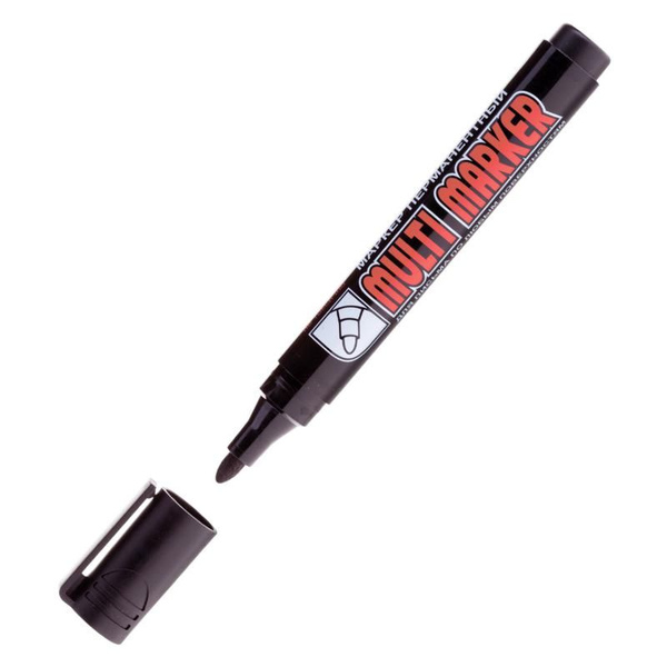 Маркер перманентный Crown MULTI MARKER черный, пулевидный, 3 мм, для ...