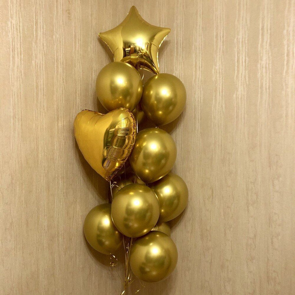 Sharik Lux/ Воздушный шар с гелием/Золотой фонтан из гелиевых шаров ...
