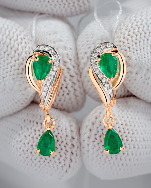 Серьги серебряные 925, золото 585 покрытие,Trade Jewelry, длинные с ...