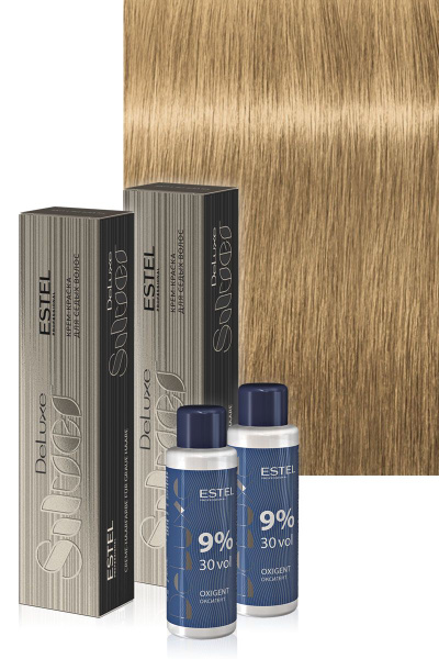 Estel DeLuxe Silver 10/7 Светлый блондин коричневый Крем-краска для седых волос 60 мл. - 2 шт ...