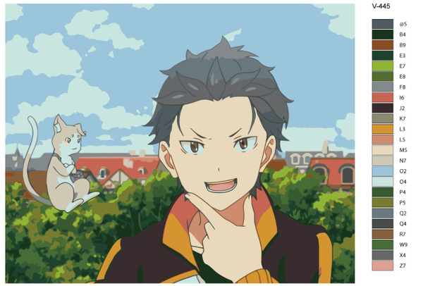 Картина по номерам V-445 "Аниме RE:ZERO (РЕ ЗЕРО). Субару Нацуки ...