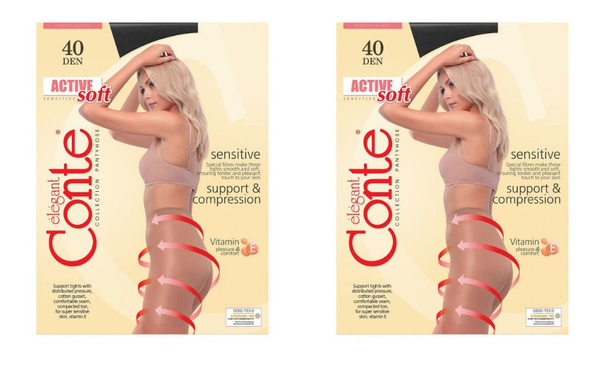 Колготки Conte, 40 den, 2 шт - купить с доставкой по выгодным ценам в интернет-магазине OZON ...