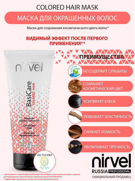 NIRVEL PROFESSIONAL Маска для волос, 250 мл - купить с доставкой по ...