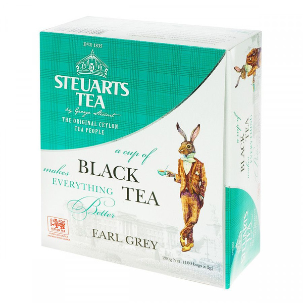 Чай Steuarts Earl Grey (Эрл Грей), черный в пакетиках, 100шт - купить с ...