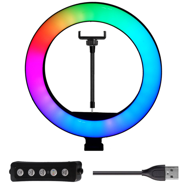Кольцевая лампа RGB светодиодная разноцветная MJ 26 (26 см) - купить с доставкой по выгодным ...