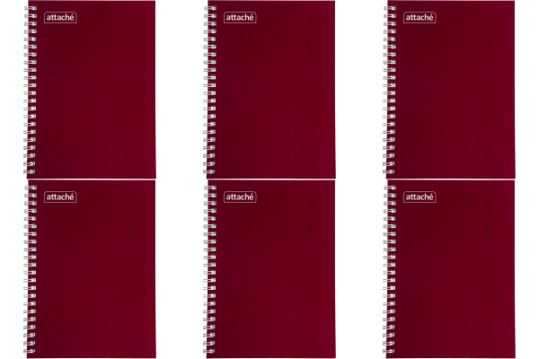 Attache Бизнес-тетрадь в клетку Бордо, А5 80 листов, 6 шт - купить с доставкой по выгодным ценам ...