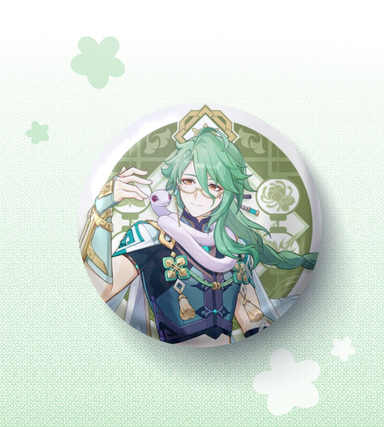 Значок аниме Геншин Импакт ( Genshin Impact ) 44 мм / значки на рюкзак / значки на одежду ...
