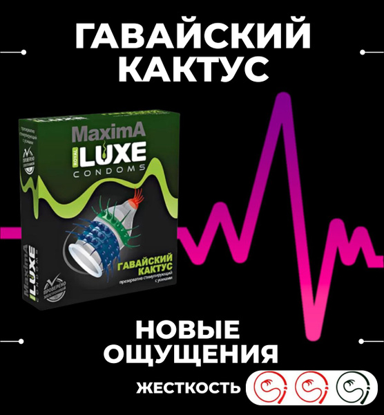 Презервативы Luxe MAXIMA Гавайский кактус 1 шт, с усиками и пупырышками ...