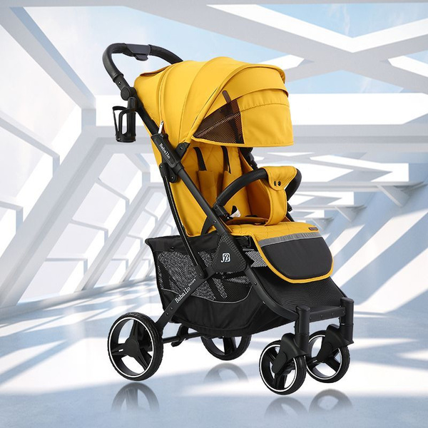 Детская прогулочная коляска Babalo future 2023 NEW Желтая, Рама черная ...