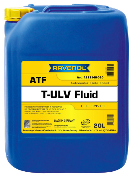 Масло АКПП RAVENOL ATF T-ULV Fluid 20л - купить по выгодной цене в ...