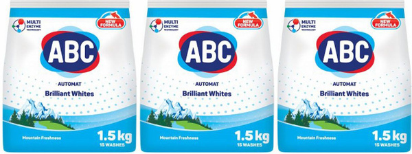 Стиральный порошок ABC Automatic Bright White Альпийская свежесть для ...