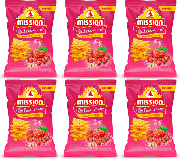 Чипсы Mission Камчатский краб, комплект: 6 упаковок по 90 г - купить с ...