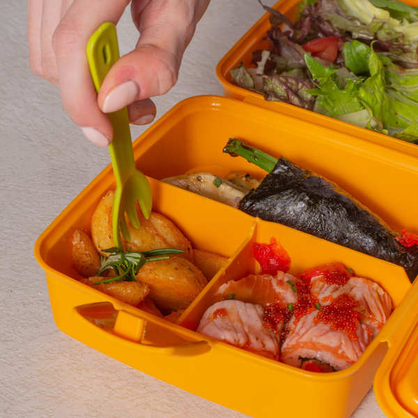 Ланч-бокс Elfplast, 1,4 мл, 1 шт, оранжевый - купить по выгодной цене в интернет-магазине OZON ...