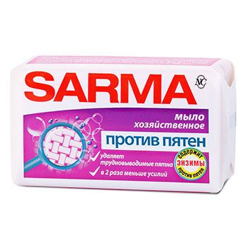 Мыло хозяйственное против пятен, Sarma, 140 г, Россия - в заказе 1 шт. - купить с доставкой по ...