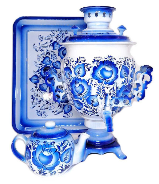 Гжель Самовар, 3 л - купить с доставкой по выгодным ценам в интернет ...