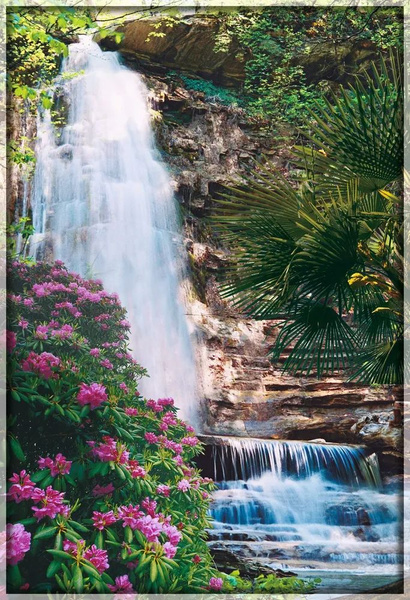 Фотообои глянцевые на стену Горный поток 134*196 см 4 листа - купить по выгодной цене в интернет ...