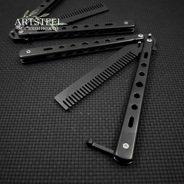 Нож-бабочка Datum plane Comb тренировочный (без заточки), из металла ...