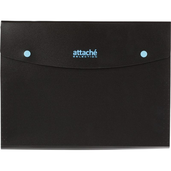 Папка-органайзер на кнопке Attache Selection Black&Bluе, А4, 500мкм, 6 отделений - купить с ...