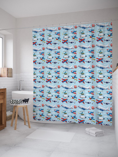 Штора для ванной 200x180 см JoyArty ширма плотные ширина 180 высота 200 для бани санузлов дома ...