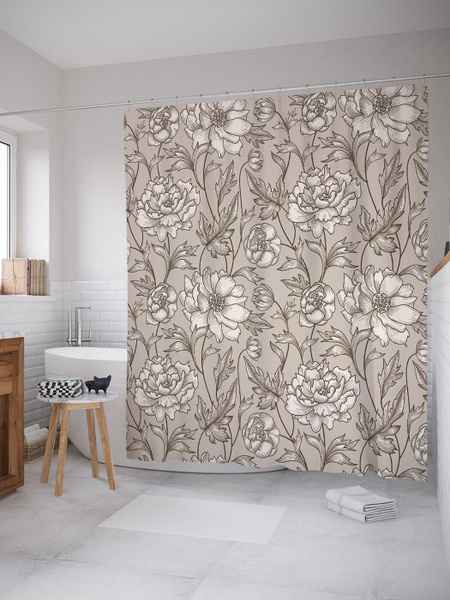 Штора для ванной 200x180 см JoyArty ширма плотные ширина 180 высота 200 ...