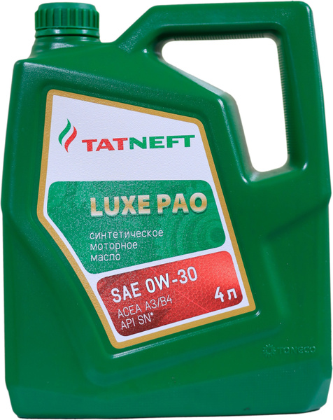 Масло моторное Татнефть LUXE PAO 0W-30 Синтетическое - купить в ...