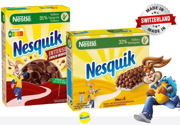 Готовый завтрак NESQUIK Waves, 330 г Швейцария/ Шоколадный злаковый ...