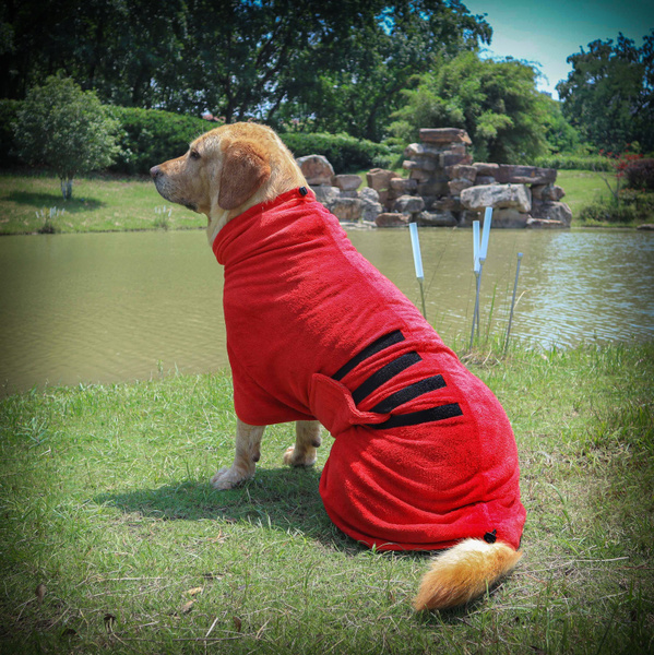 Халат на липучках для собак средних и крупных пород, цвет красный, размер M, Rexy crew купить на ...