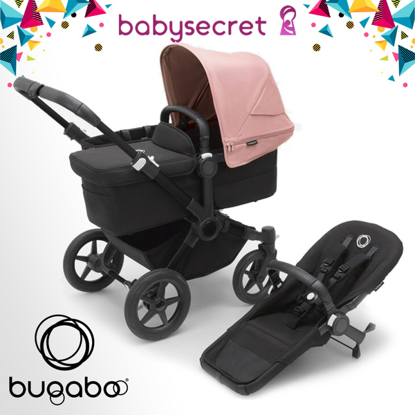 Коляска 2 в 1 Bugaboo Donkey5 Mono на шасси Black (midnight black/pink ...