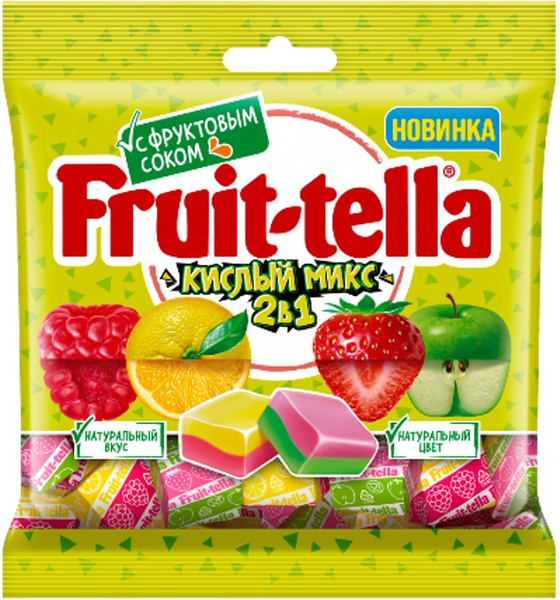 Конфеты Fruittella Кислый Микс, 2в1, 70 г - купить с доставкой по ...